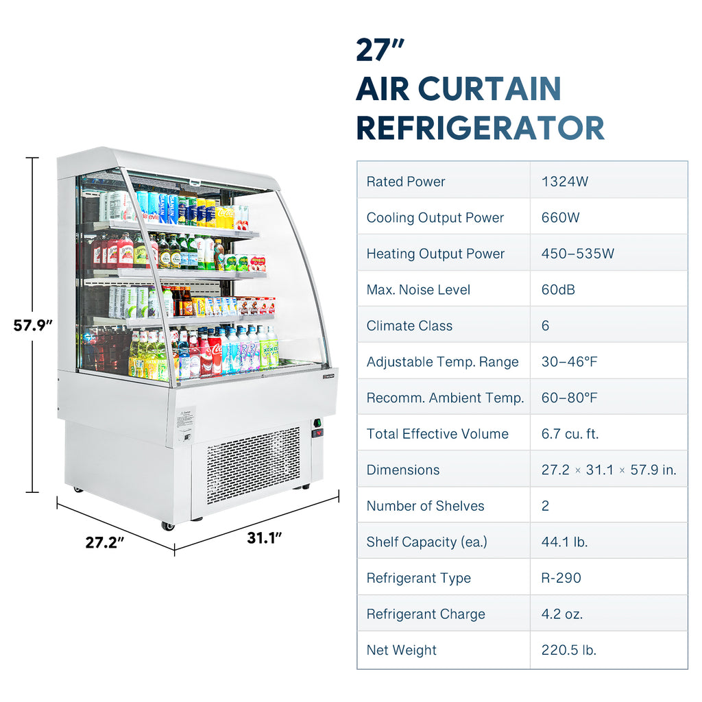 27-inch Vertical Open Air Refrigerator for Sale
