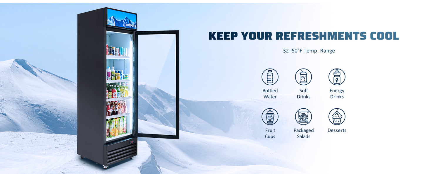 22.8-inch Single Door Commercial Refrigerator – Wilprep Kitchen