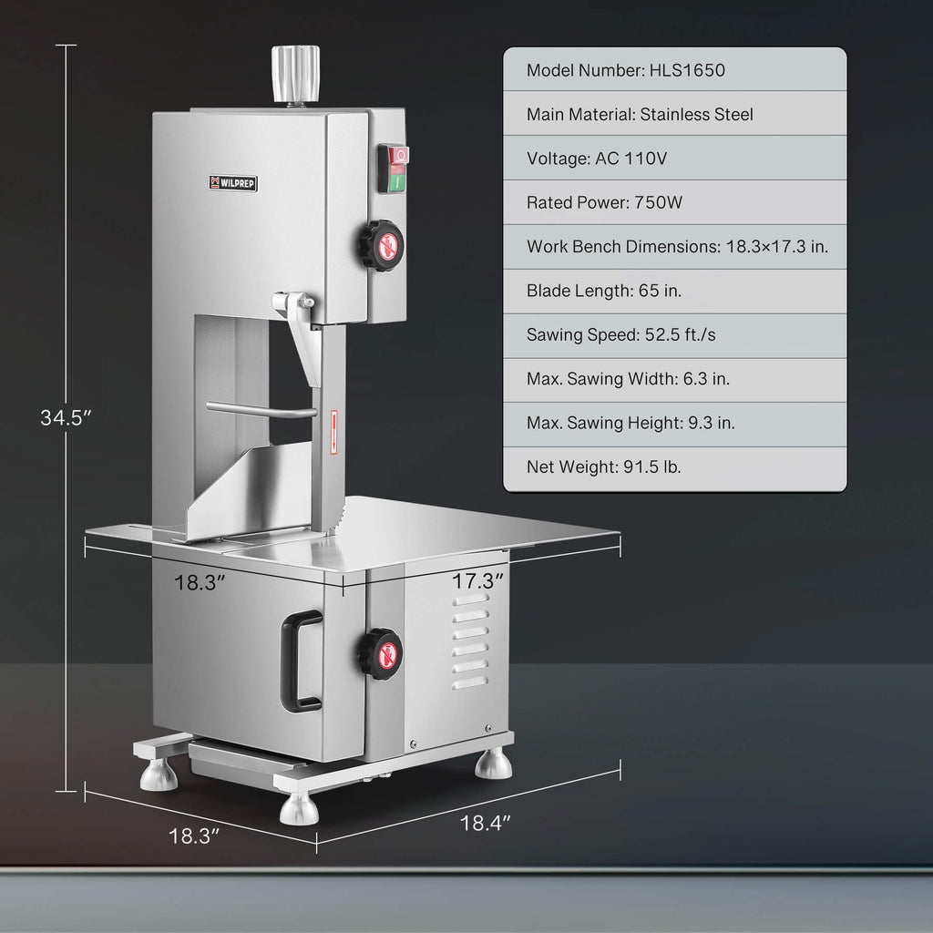 65" Electric Countertop Stainless Steel Bone Saw Machine