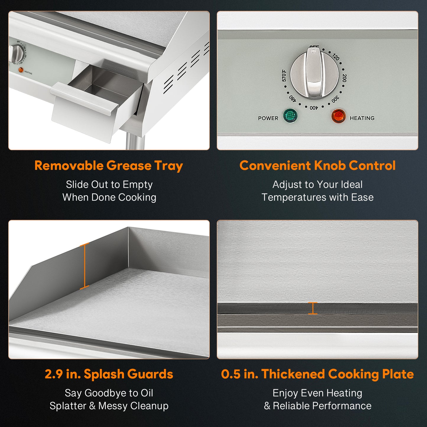 16" Commercial Electric Countertop Griddle 110V – Wilprep Kitchen