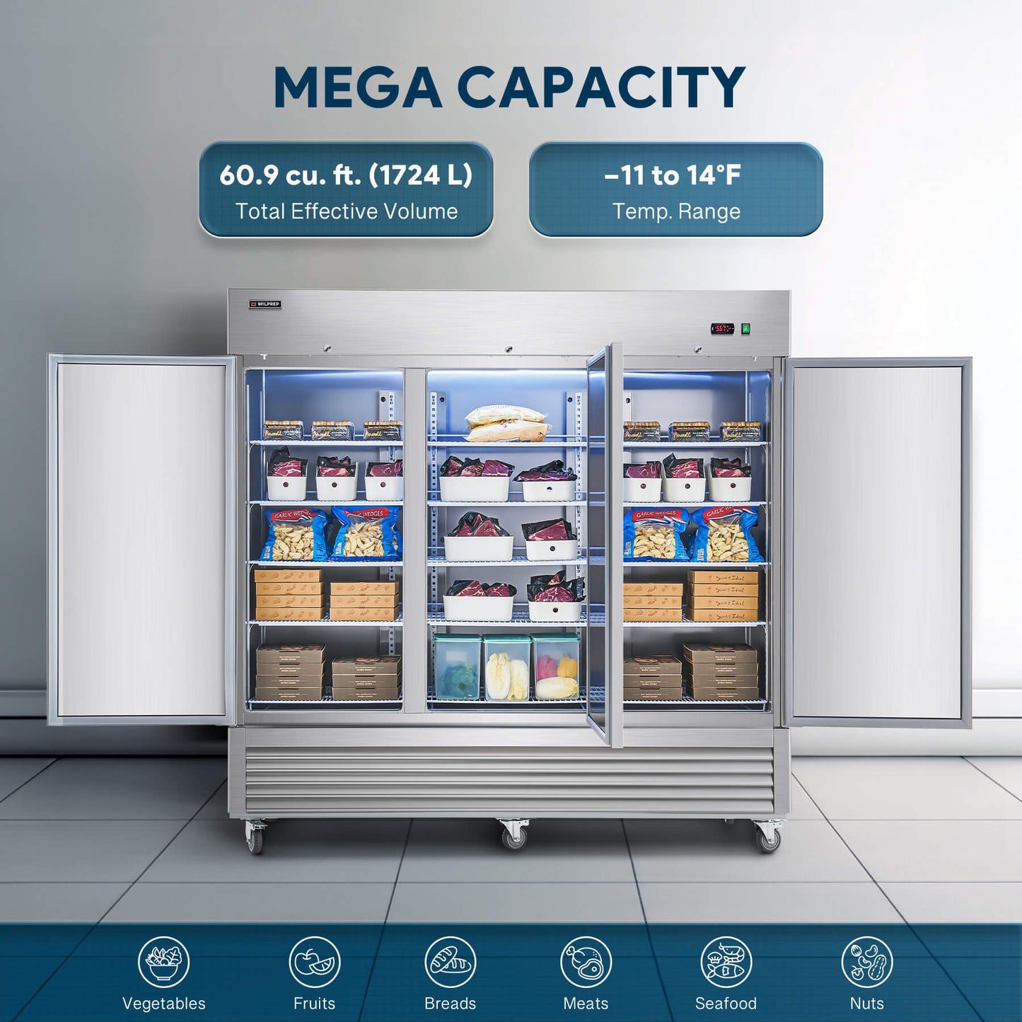 Buy Wilprep 81-Inch 3 Door Reach-In Freezer for Sale – Wilprep Kitchen