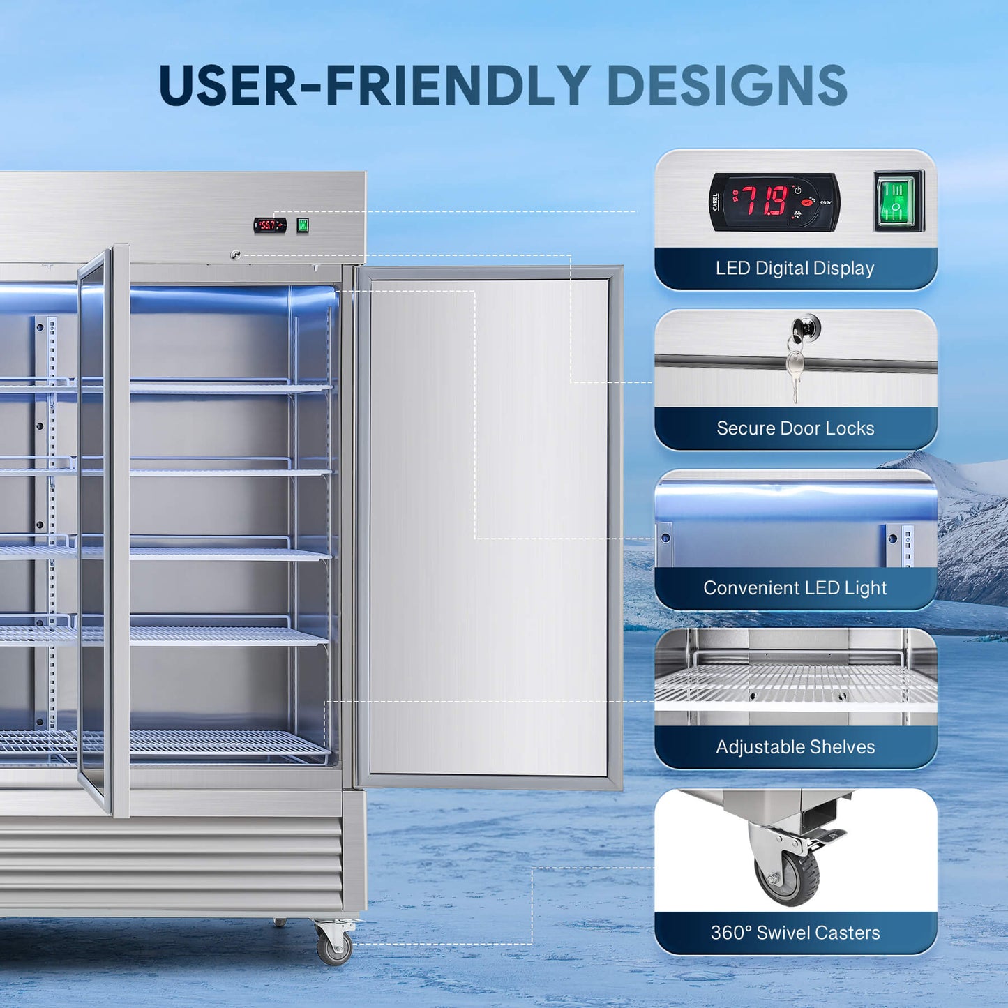 Buy Wilprep 81-Inch 3 Door Reach-In Freezer for Sale – Wilprep Kitchen