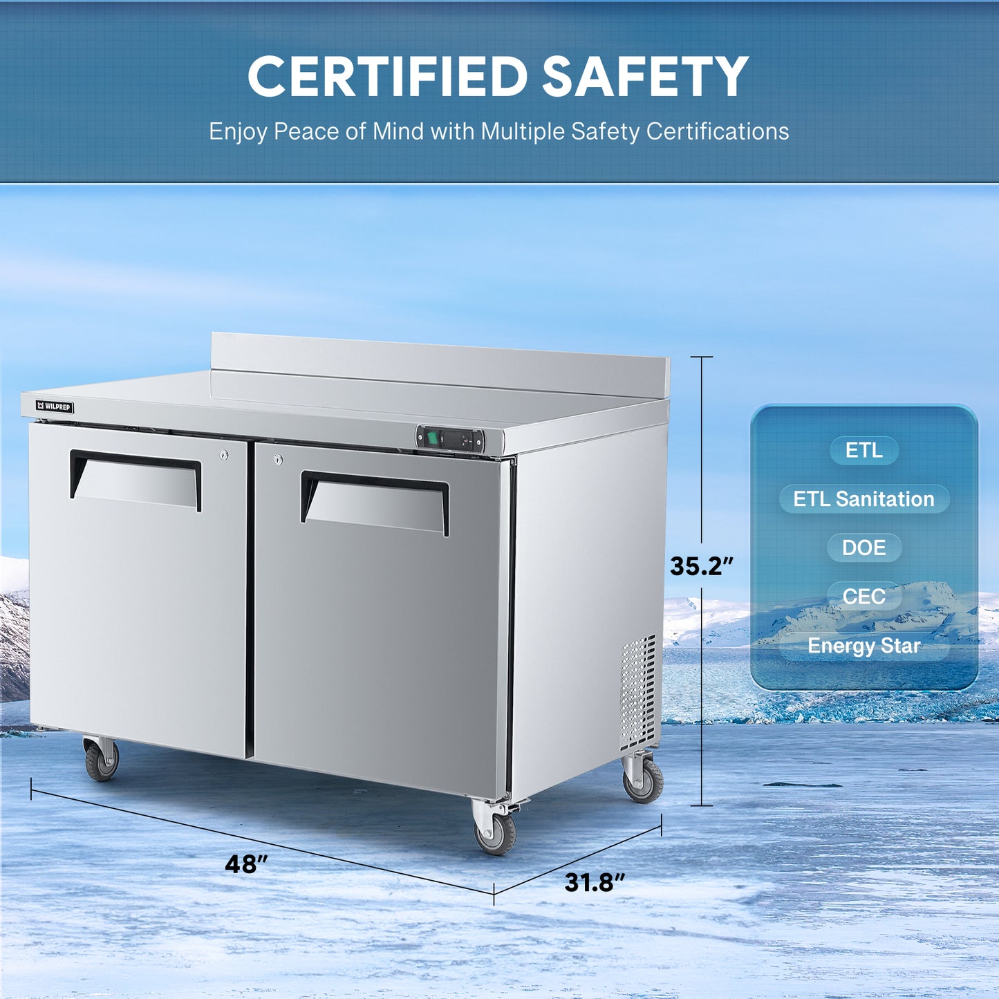 48-inch Under-Counter Worktop Refrigerator – Wilprep Kitchen