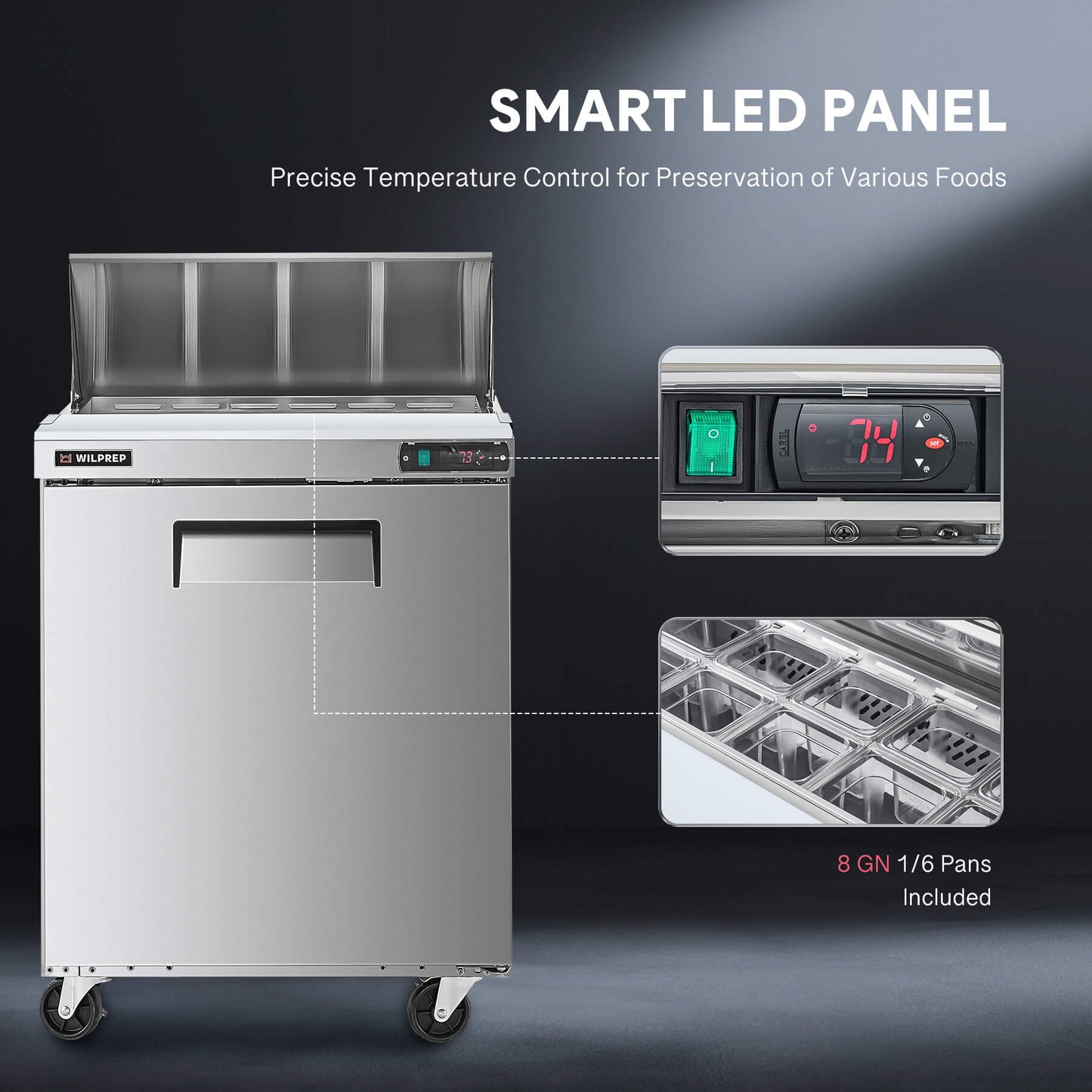 29" Single Door Commercial Salad Prep Table Refrigerator – Wilprep Kitchen