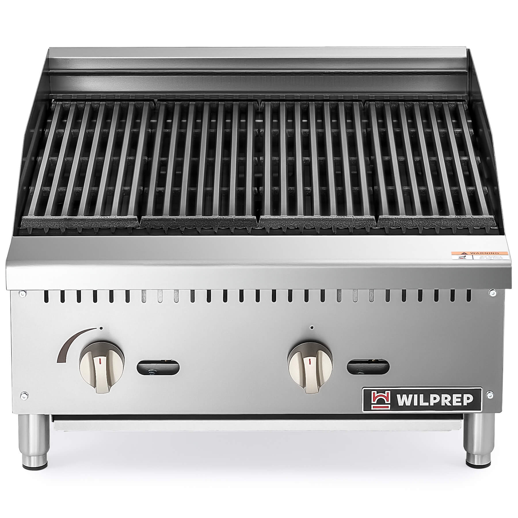 24" Commercial Radiant Charbroiler with 2 35000 BTU U-Shaped Burner