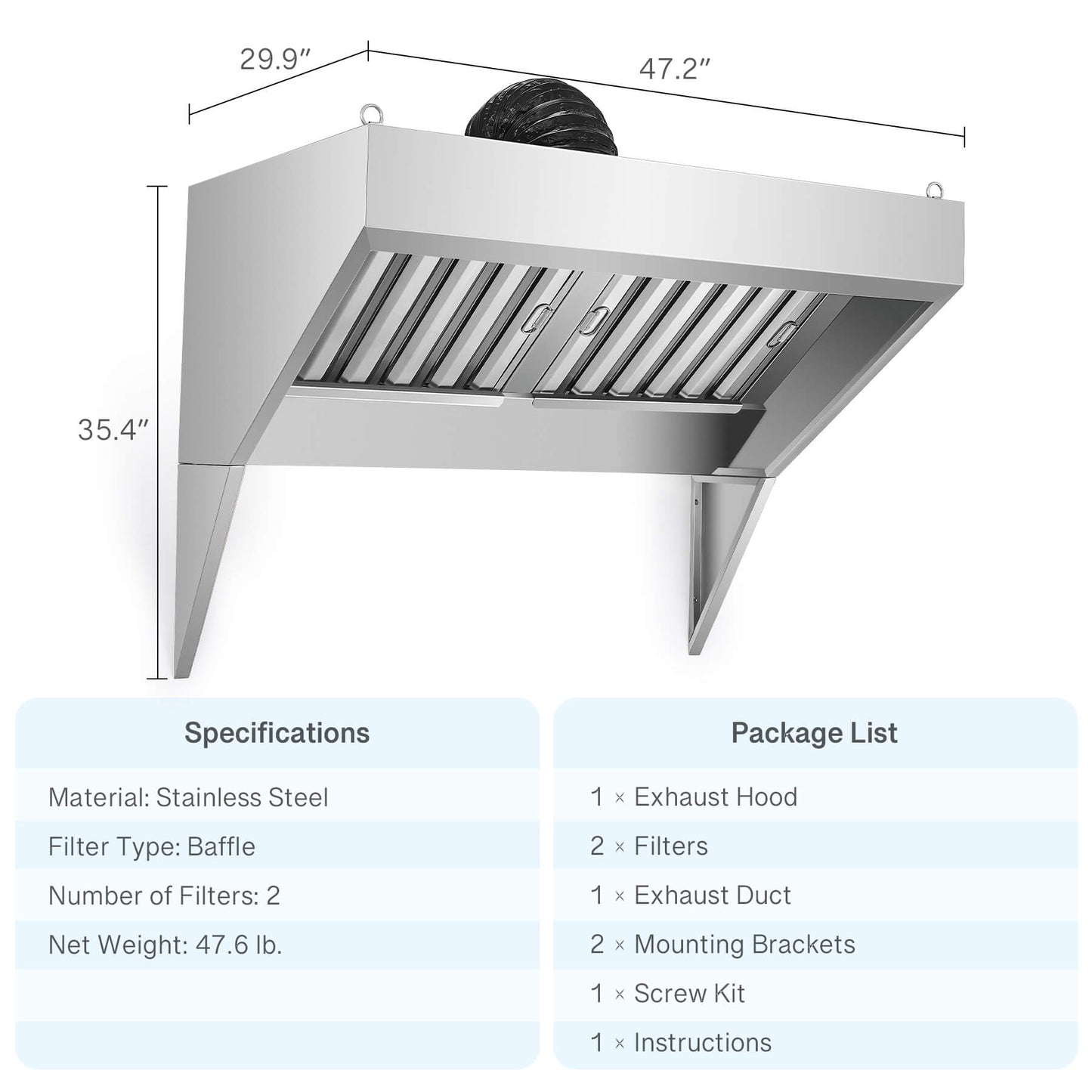 4 ft. Exhaust Hood – Wilprep Kitchen