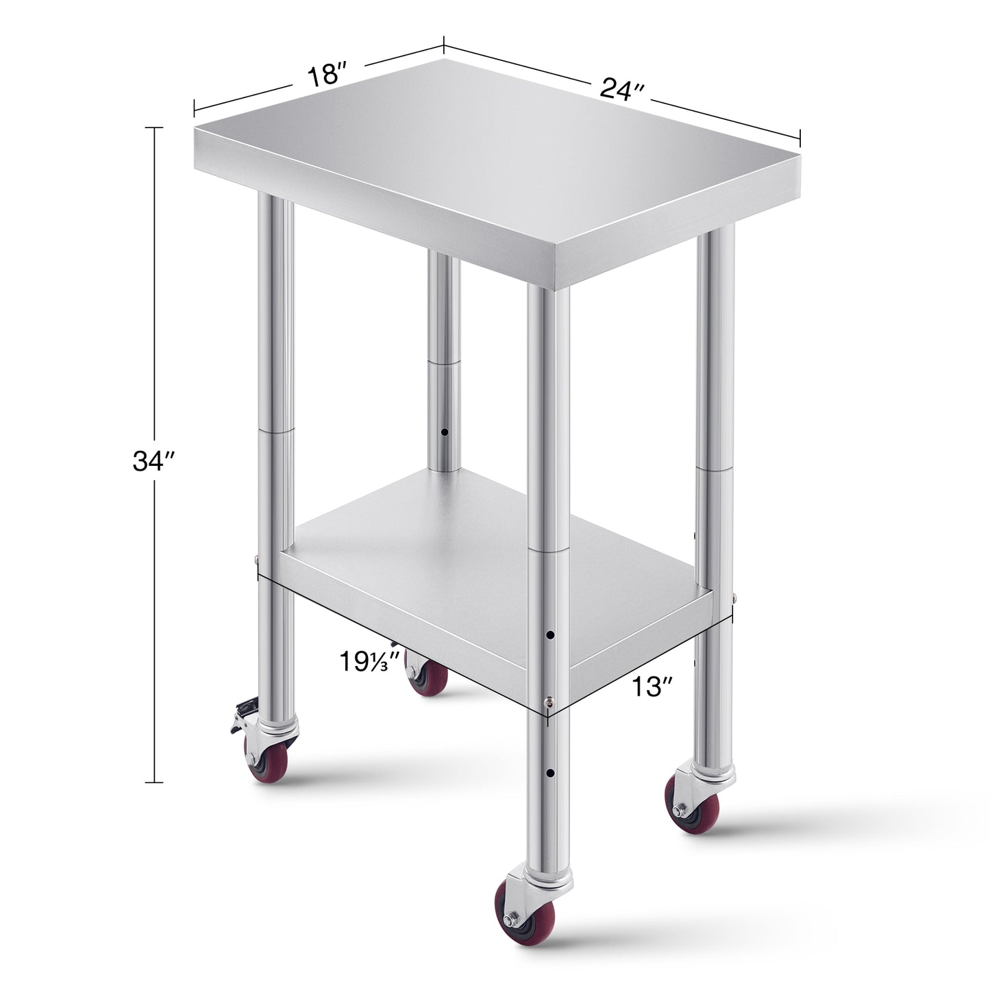 Buy Wilprep 24x18x34" Commercial Stainless Steel Work Table – Wilprep ...