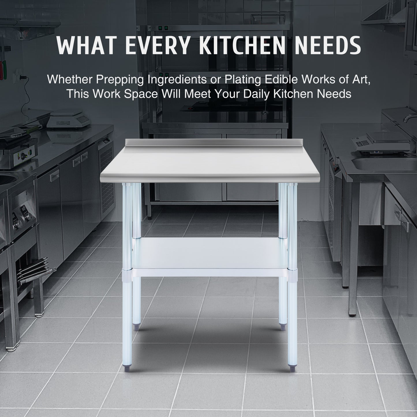 36x24x36" Stainless Steel Work Table with Wheels – Wilprep Kitchen