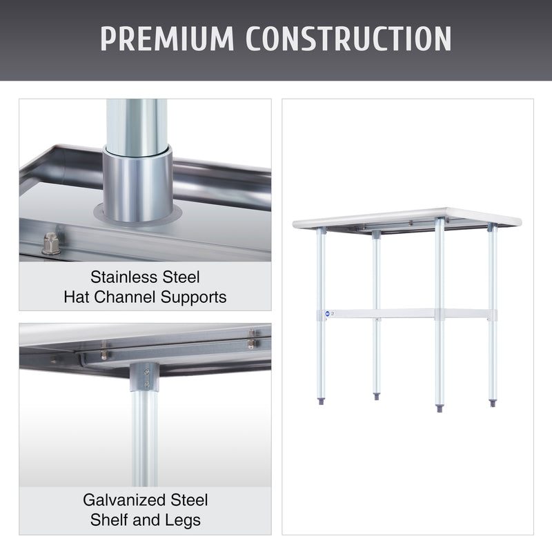 36x24x34" Commercial Stainless Steel Work Table – Wilprep Kitchen